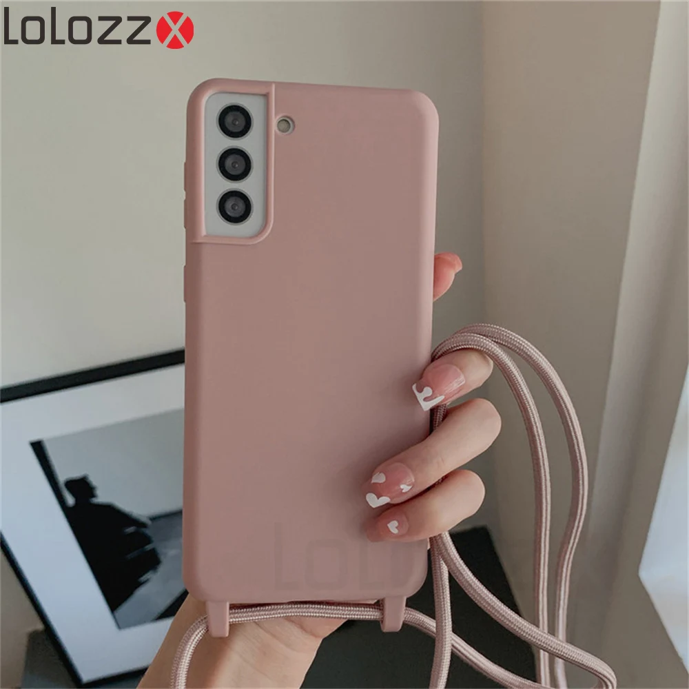 Soft-Silicone-Lanyard-Cord-Strap-Phone-Case-For-Samsung-Galaxy-S24-S23 ...