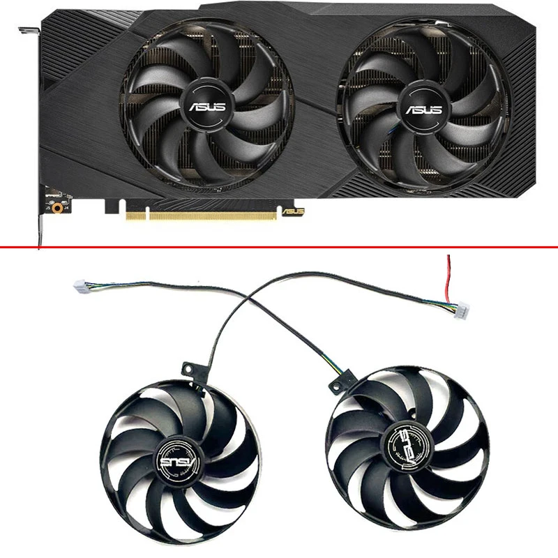ASUS RTX 2060 2070 2080 SUPER RTX 2070 2080 냉각 팬, 듀얼 EVO 고급 그래픽 카드 팬 교체, 90mm 4 핀 T129215SU