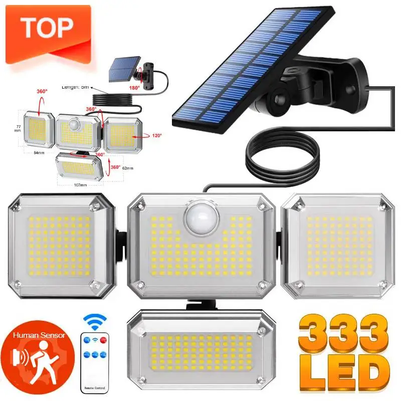 333-LED-Solar-Motion-Light-Outdoor-Separate-Panel-Solar-Flood-Lights-3 ...