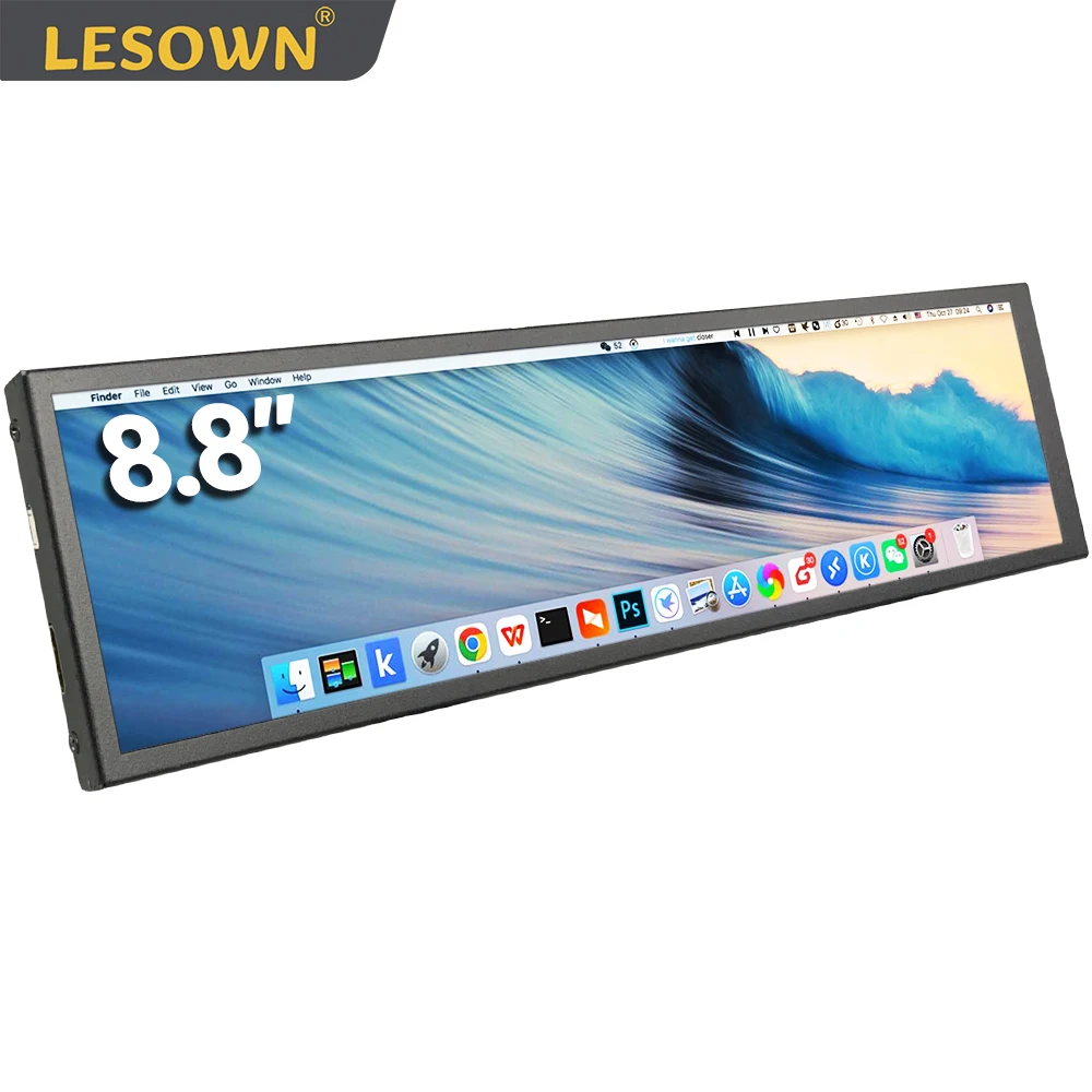 LESOWN-Monitor-port-til-largo-con-USB-C-pantalla-de-8-8-pulgadas-IPS ...