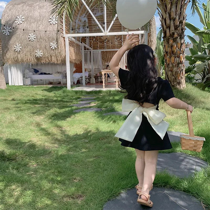 Summer-Fashion-Baby-Girls-Backless-Top-T-Shirt-Skirt-Sets-with-Big-Bow ...