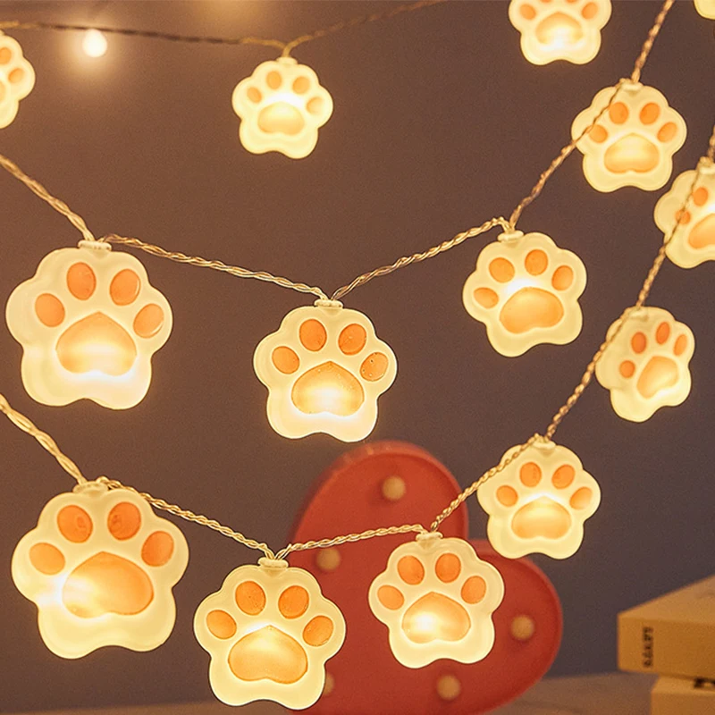 Cute-Cat-Paw-String-Lights-LED-Battery-Powered-Decorative-Lighting ...