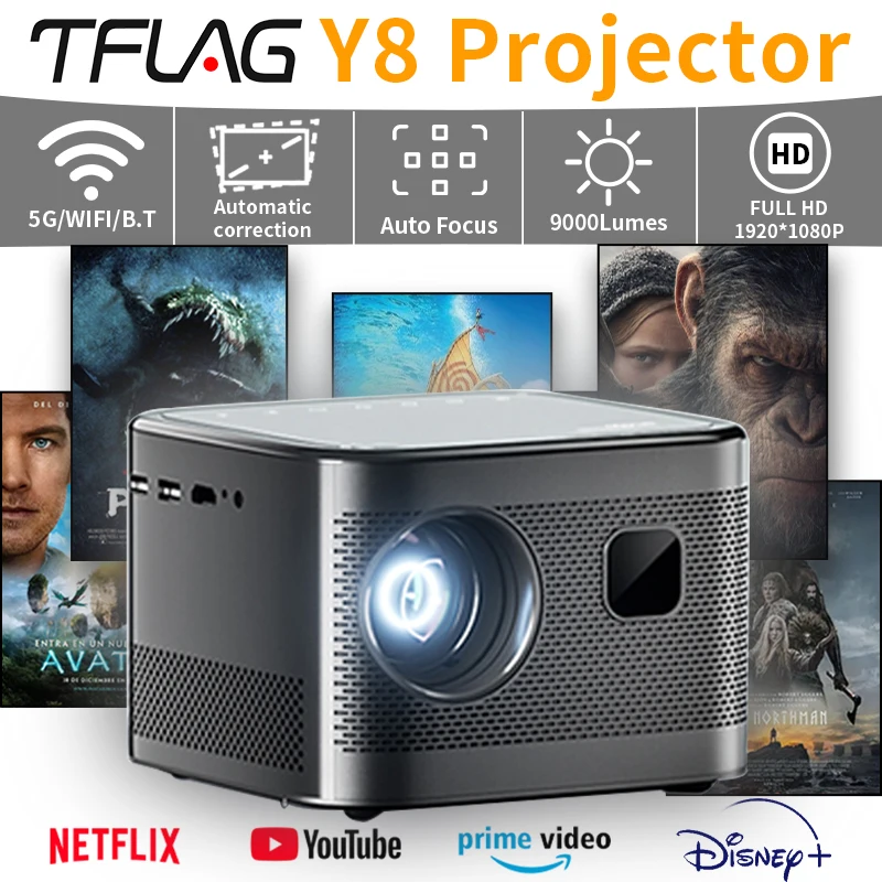 TFlag-Projector-Y8-Auto-Focus-Keystone-Correction-Full-HD-1080P-4K ...
