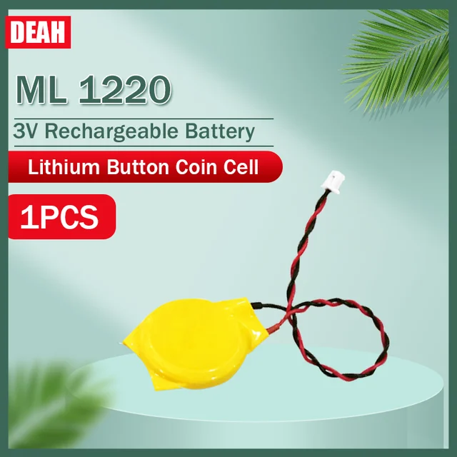 1-4pcs ML1220 ML 1220 3V Lithium Rechargeable Battery 1220 CMOS RTC ...