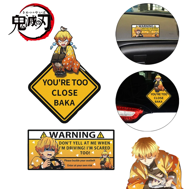 Demon-Slayer-Agatsuma-Zenitsu-Car-Stickers-Cute-Car-Decor-Cartoon-Anime ...