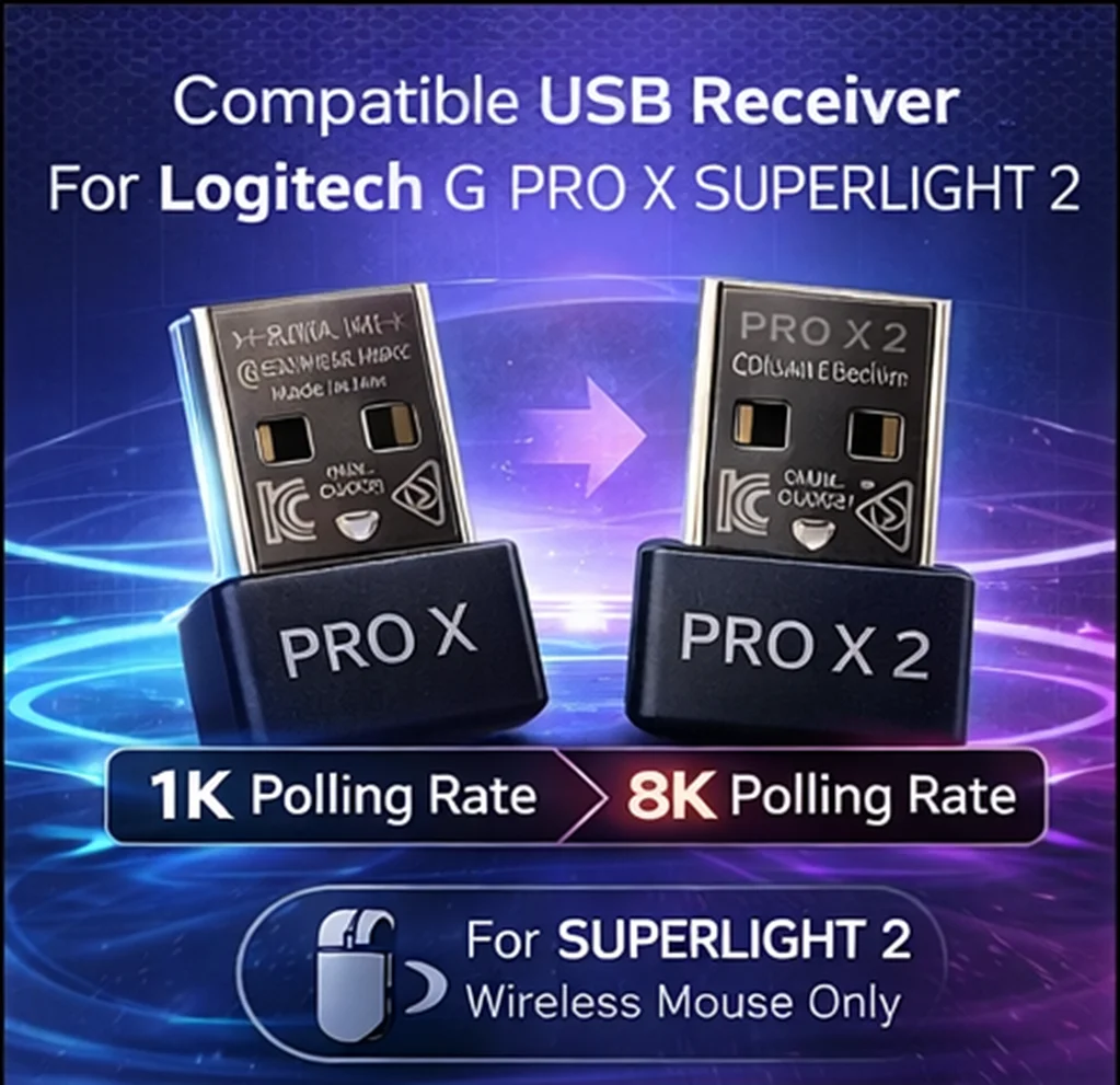 USB Receiver For Logitech G PRO X SUPERLIGHT 2 Mouse – 1K / 8K 8000Hz ...