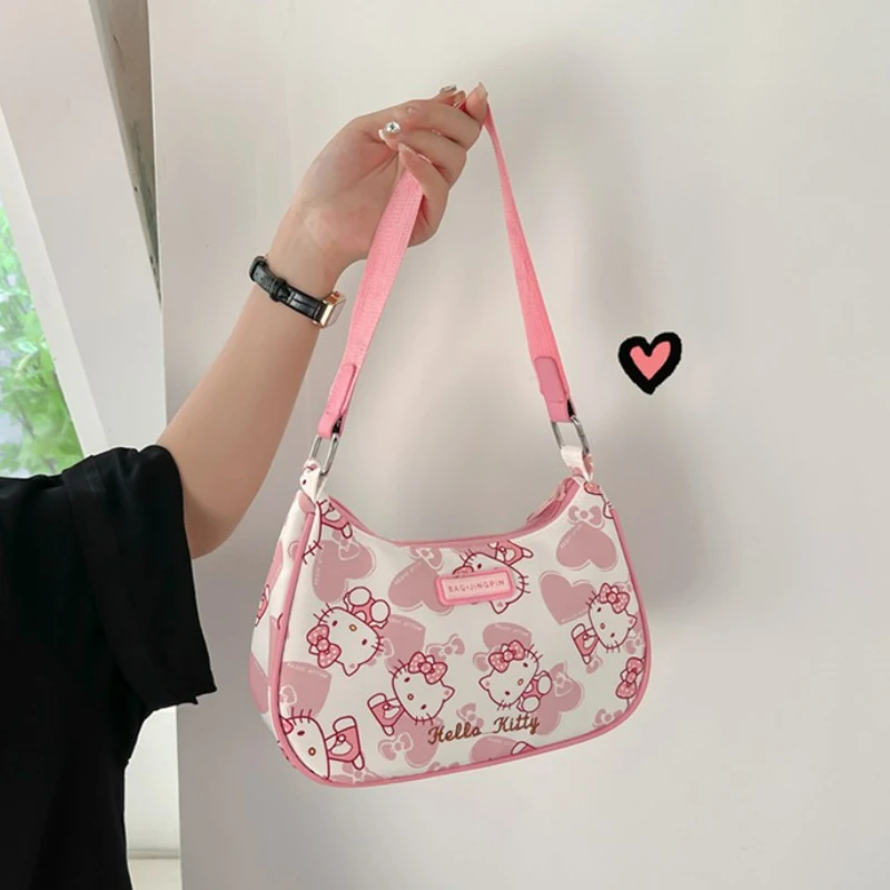 Miniso-Hello-Kitty-Underarm-Bag-para-Mulheres-Sanrio-Kuromi-Mymelody ...