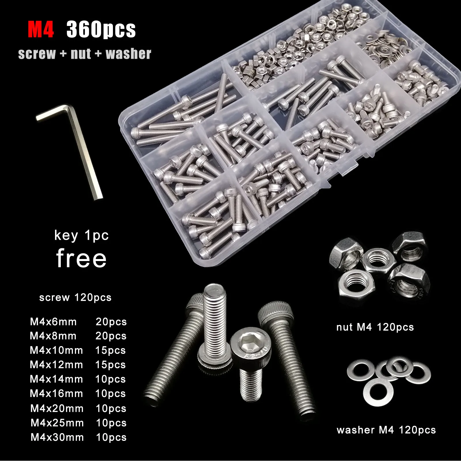 Kit-de-vis-six-pans-creux-en-acier-inoxydable-304-vis-t-te-creuse ...