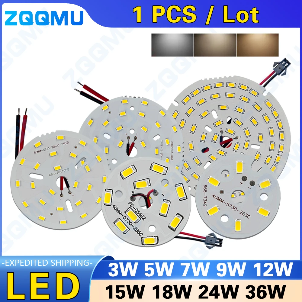 1PCS-LED-High-Brightness-3W-5W-9W-15W-18W-24W-36W-50W-Round-Light ...