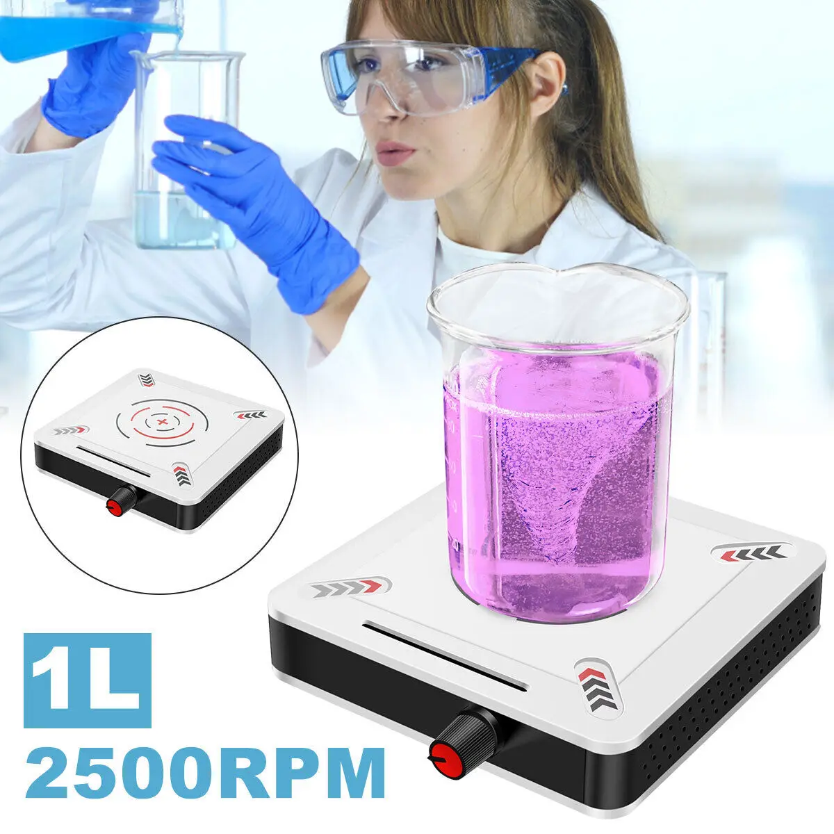 1L 2500RPM Magnetic Stirrer Mixer Agitator Laboratory Mini Portable ...