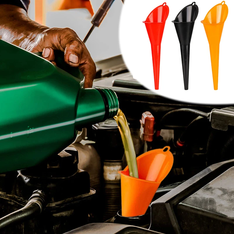 Car Long Stem Funnel Gasoline Engine Oil Fuel Filling Tool Motorcycle ...