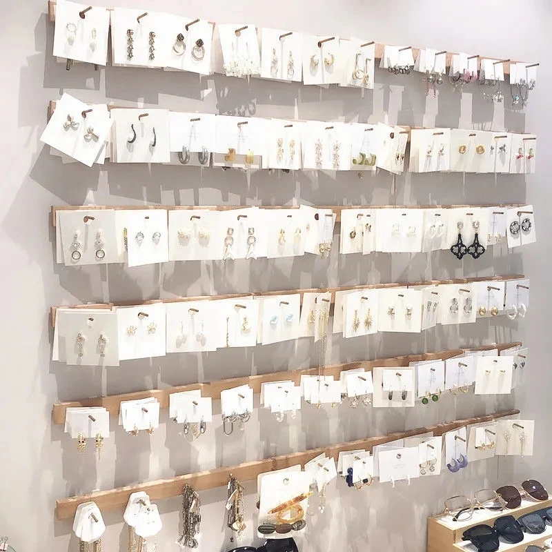 Jewelry-Earring-Wall-Hanging-Display-Stands-Wooden-Necklace-Ring-Hook ...