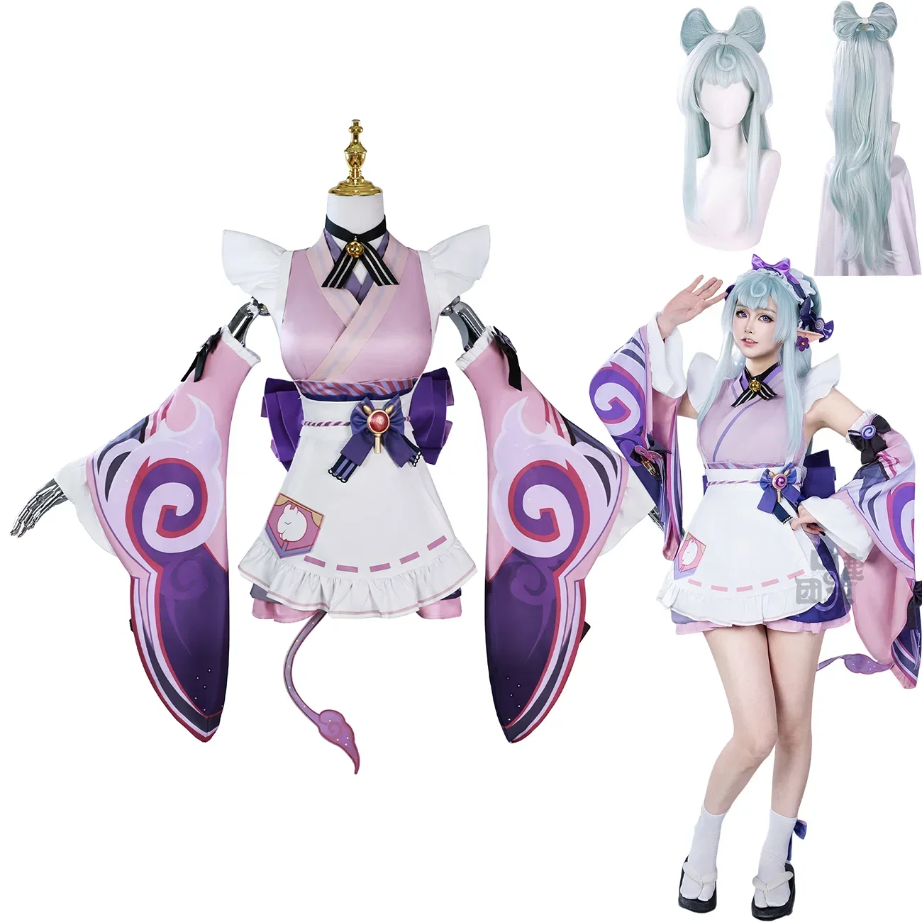 Genshin Impact Yumemizuki Mizuki Anime Cosplay Costume with Wig & Props ...