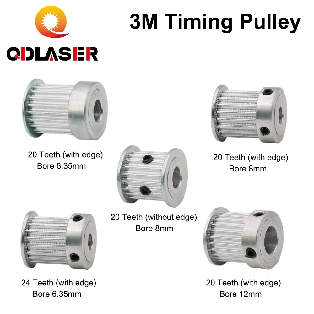 QDLASER-CO2-Laser-Metal-Parts-Synchronous-HTD-3M-Gear-Pulley-20-24Teeth ...
