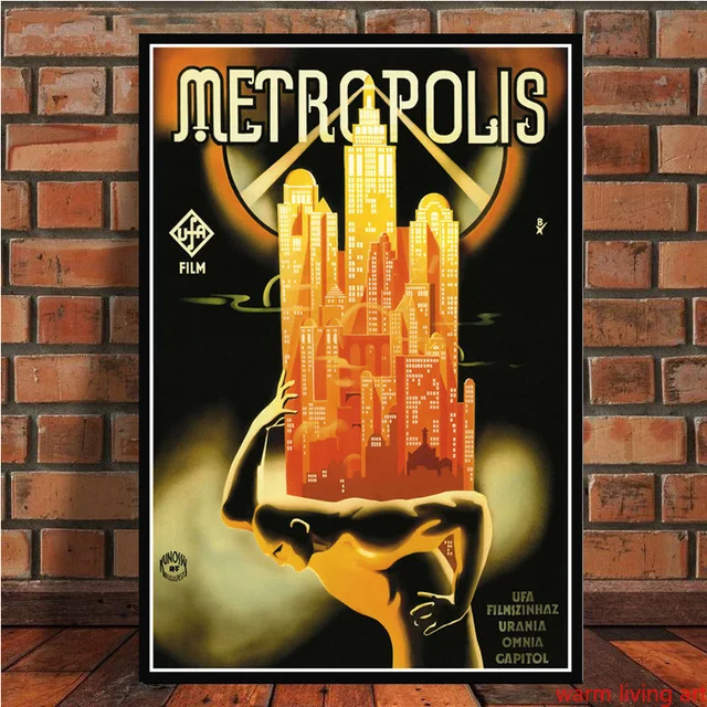 Retro Metropolis Movie Print Art Canvas Poster For Living Room Decor ...