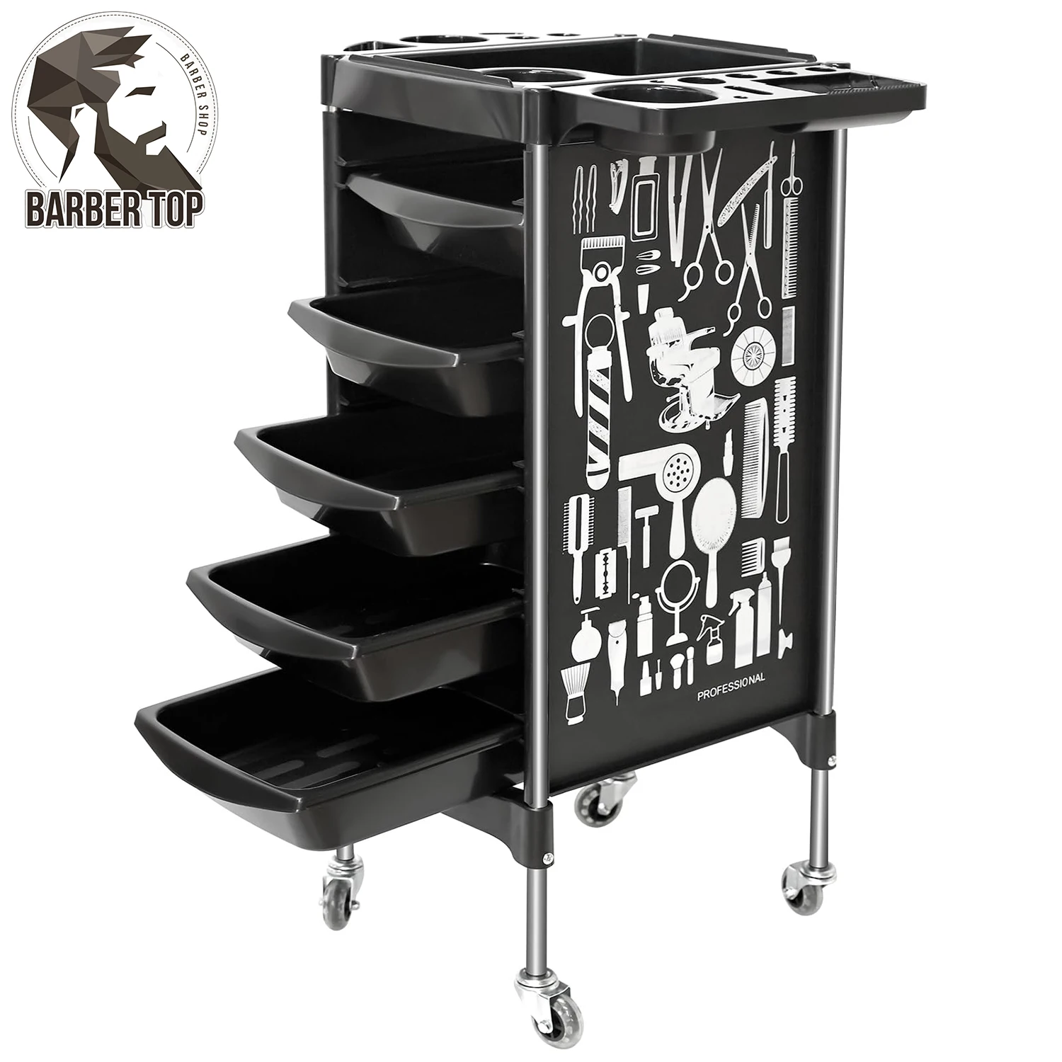 Salon-Trolley-Cart-on-Wheels-Multifunction-5-Drawer-Hair-Stylist ...