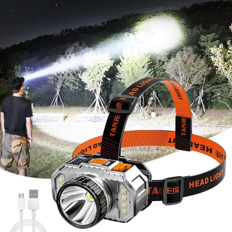 T20-LED-Headlamp-USB-Rechargeable-Strong-Bright-Head-Mounted-Headlight ...
