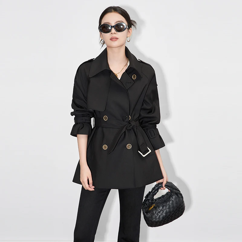Short-tooling-design-trench-coat-coat-casual-commuter-double-breasted ...