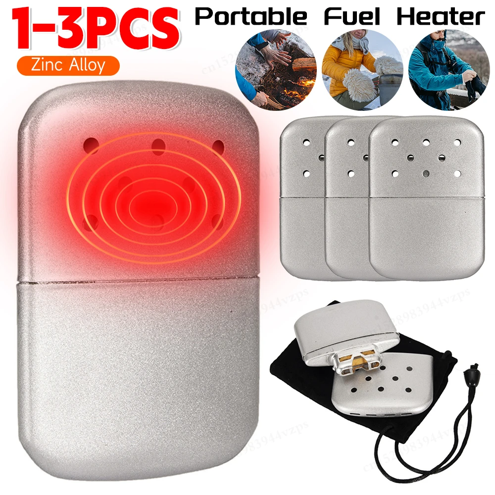 3-1pcs Zinc Alloy Portable Fuel Hand Warmer Reusable Pocket Hand Warmer ...