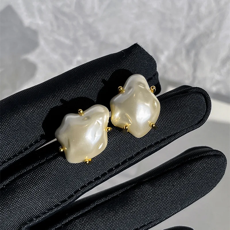 French Elegant Pearl Earrings | Earrings Woman Pearls Baroque - New ...