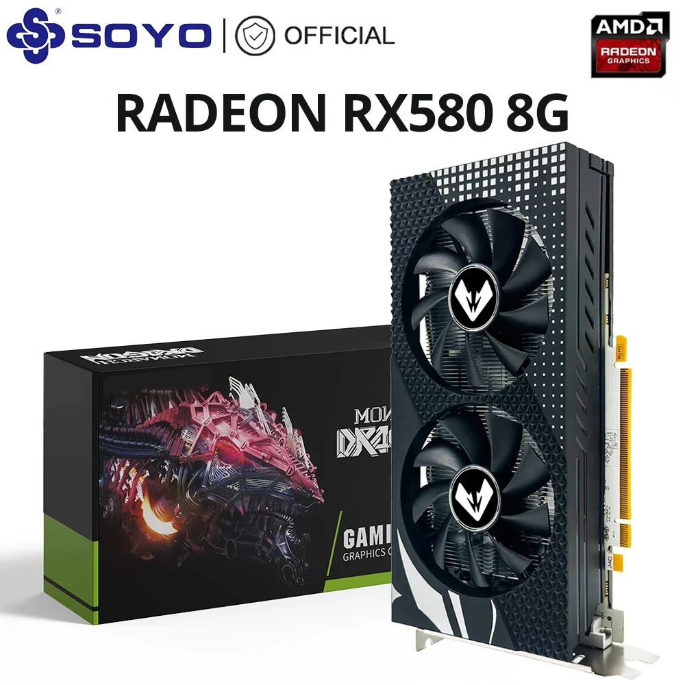 SOYO-Full-New-AMD-Radeon-RX580-8G-Graphics-Card-GDDR5-Memory-256Bit ...
