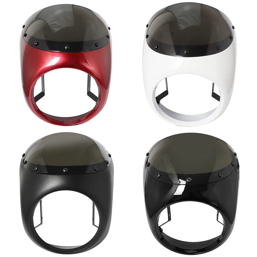 Universal-7inch-Retro-Headlamp-Windscreen-Motorcycle-Front-Headlight ...