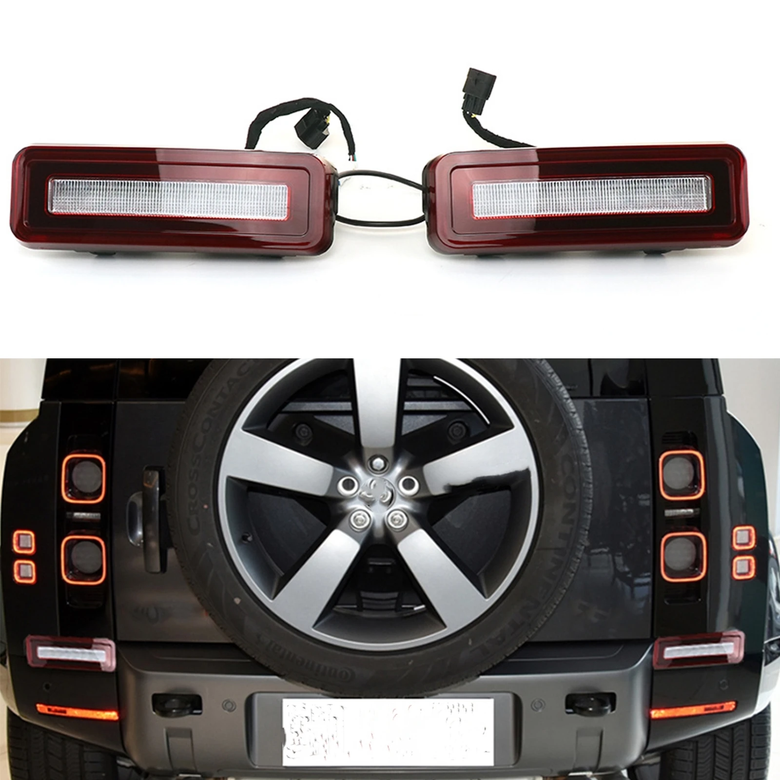 Rear-Bumper-Reflector-Brake-Lights-For-Land-Rover-Defender-90-L663-2020 ...