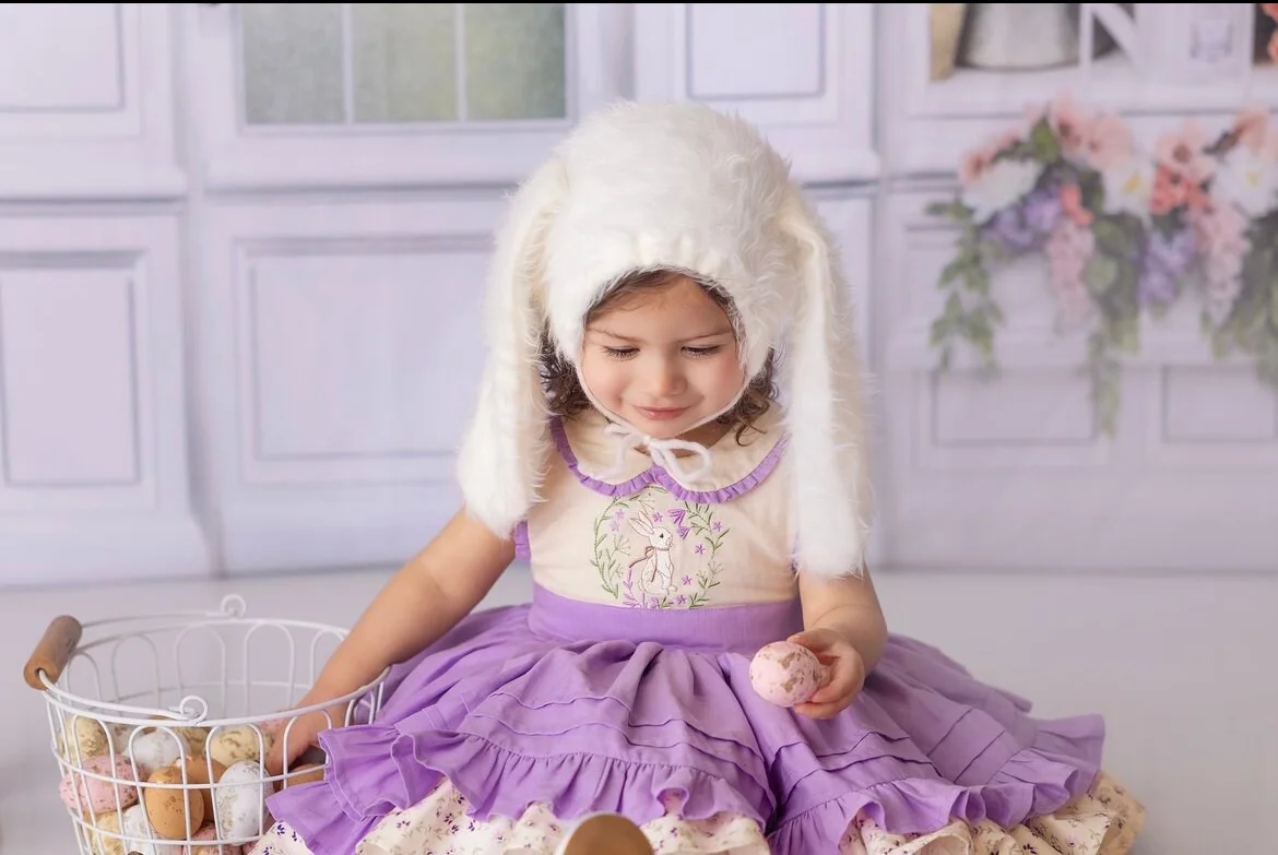 Baby Girl Summer Purple Rabbit Embroidery Vintage Spanish Turkish ...