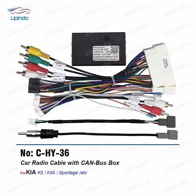 Car Radio Cable with CAN Bus Box Android Power Wiring Harness Socket ...