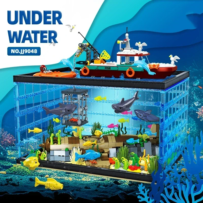 1519PCS-Undersea-World-Fish-Tank-Building-Blocks-Deep-Sea-Ruins-Fishing ...