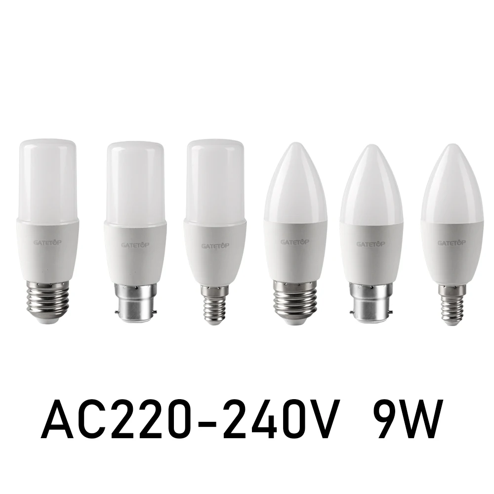 10Pcs-LED-candle-lamp-9W-E27-E14-B22-Led-Bulb-Bombillas-AC-220V ...
