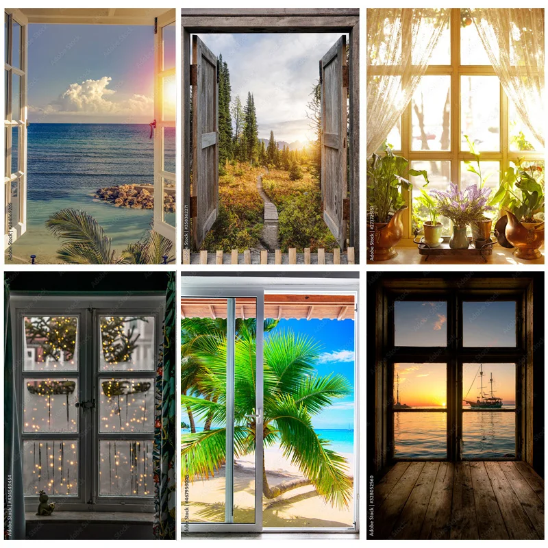 Natural-Scenery-Outside-The-Window-Photography-Backgrounds-Props-Flower ...