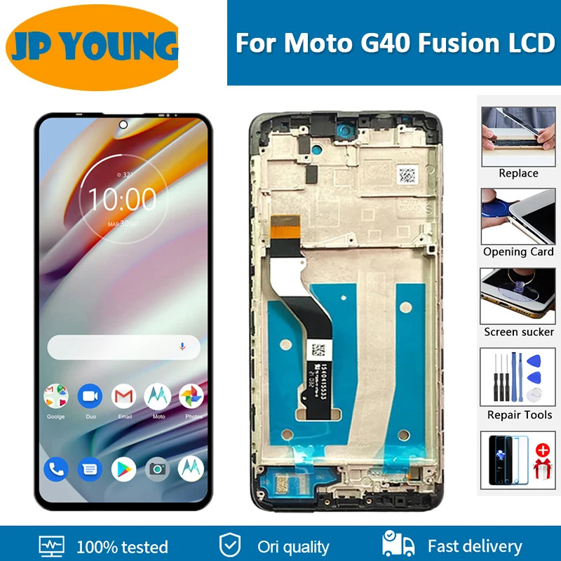 Pantalla lcd IPS original de 6,8 pulgadas para Motorola Moto G40 Fusion, reparación de montaje ...