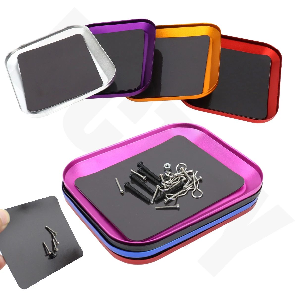 Aluminum Alloy Magnetic Pad Screw Tray Small Screw Plate Storage Box ...