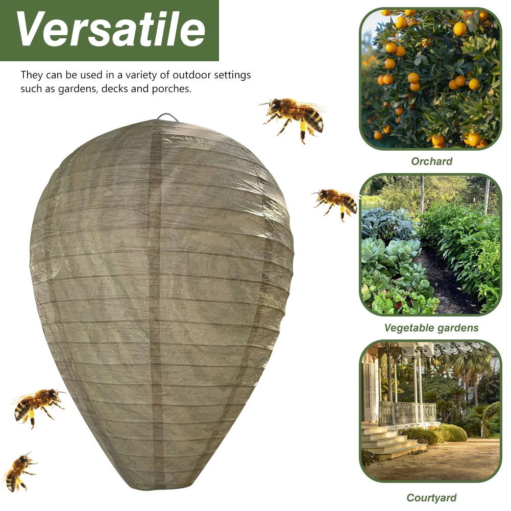 Wasp Nest Decoy Hornet Repellent Trap Waterproof Non-Toxic Fake Wasp ...