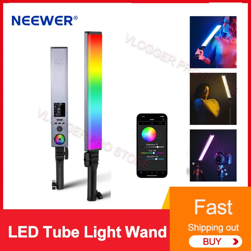NEEWER-BH30S-RGB-LED-Tube-Light-Wand-2-4G-APP-Control-360-Touchable ...