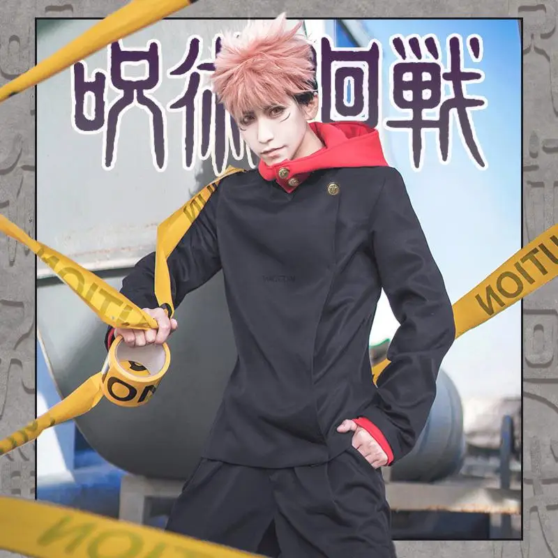 Anime-Jujutsu-Kaisen-Yuji-Itadori-Cosplay-Costume-Yuji-Itadori-Wig-Top ...