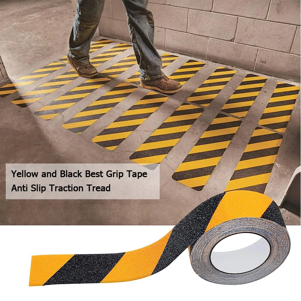 5M-Yellow-and-Black-Non-Slip-Tape-Safe-Walk-Outdoor-Abrasive-Adhesive ...