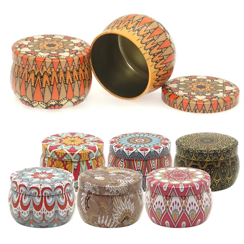 Vintage Empty Storage Box Handmade Candles Container Tin Candle Jar ...