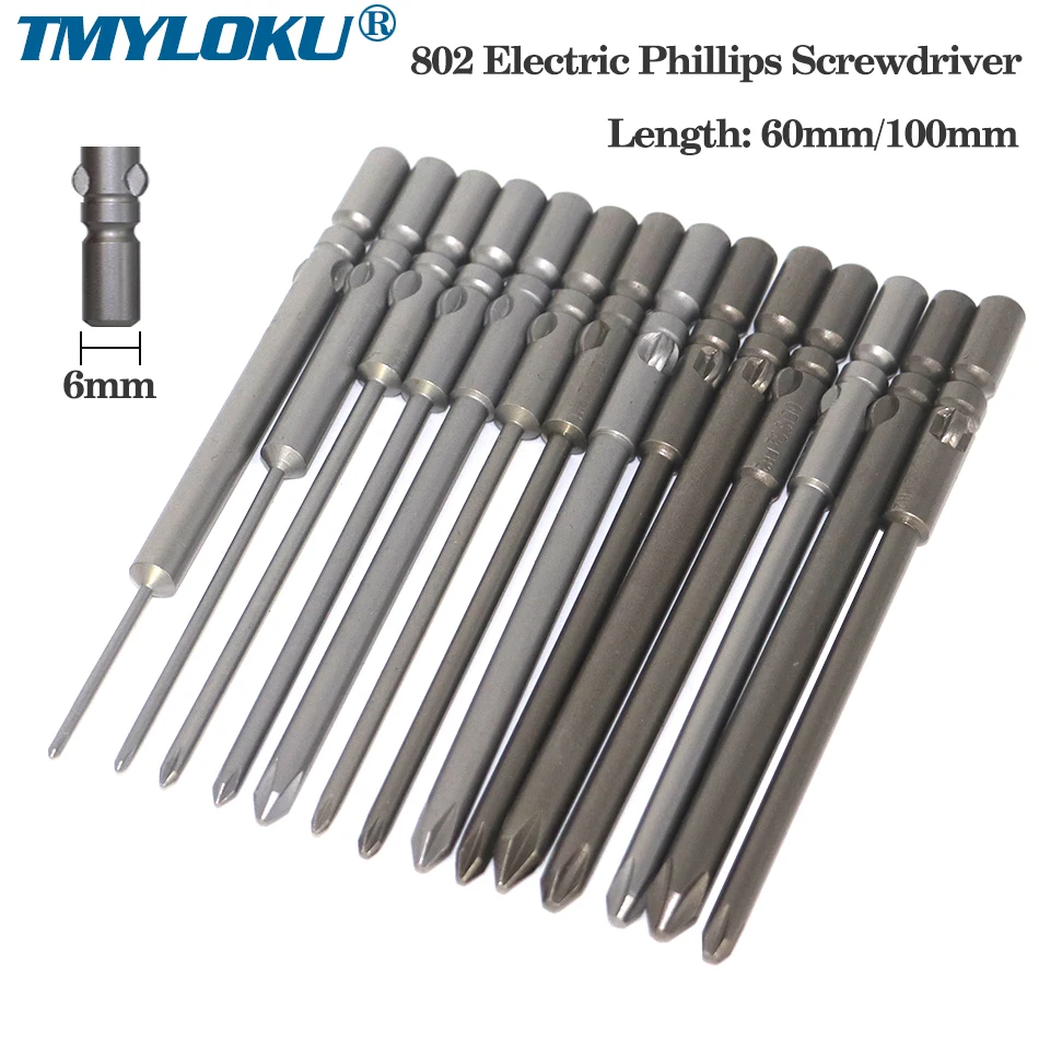 60mm/100mm 802 Phillips screwdriver bit 6mm round handle magnetic ...