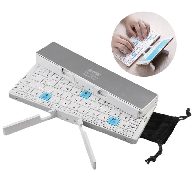 Foldable-3-BT-Mute-Keyboard-With-Hidden-ipad-Stand-for-Wireless-QWERTY ...