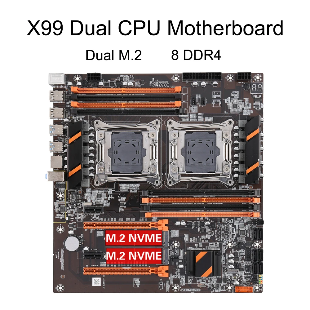 Dual CPU Motherboard, X99, LGA 2011, V3 2011 3, Xeon, 8 x Memória DDR4 ...