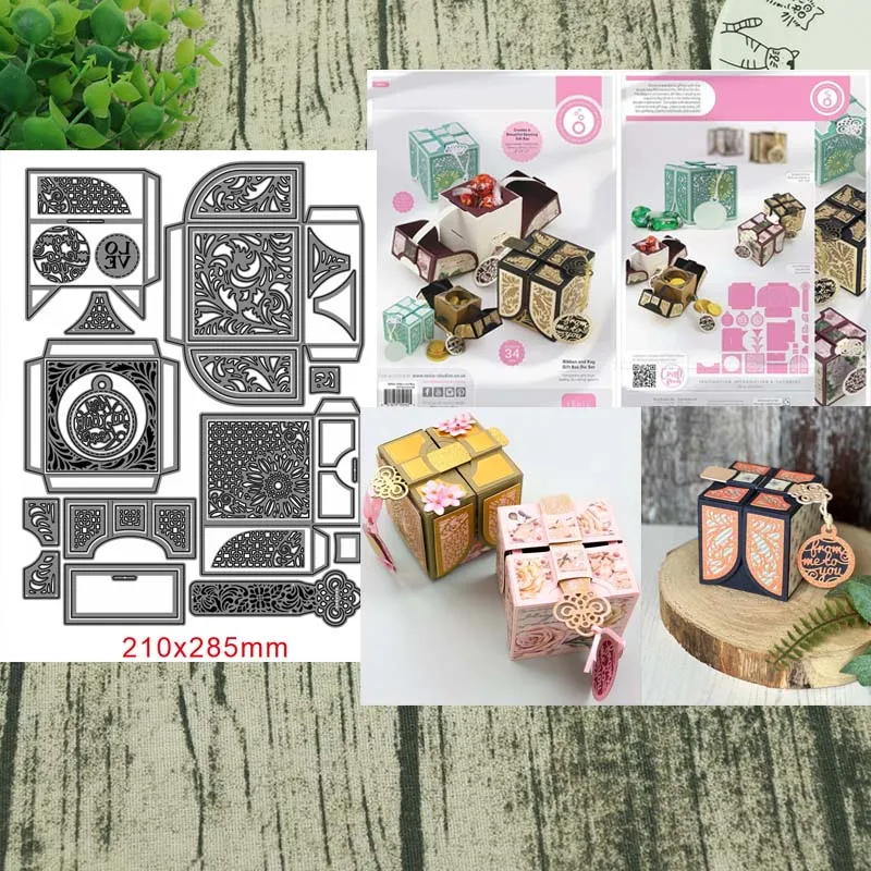 Addycraft Metal Cutting Dies ribbon and key gift box die cut For DIY ...