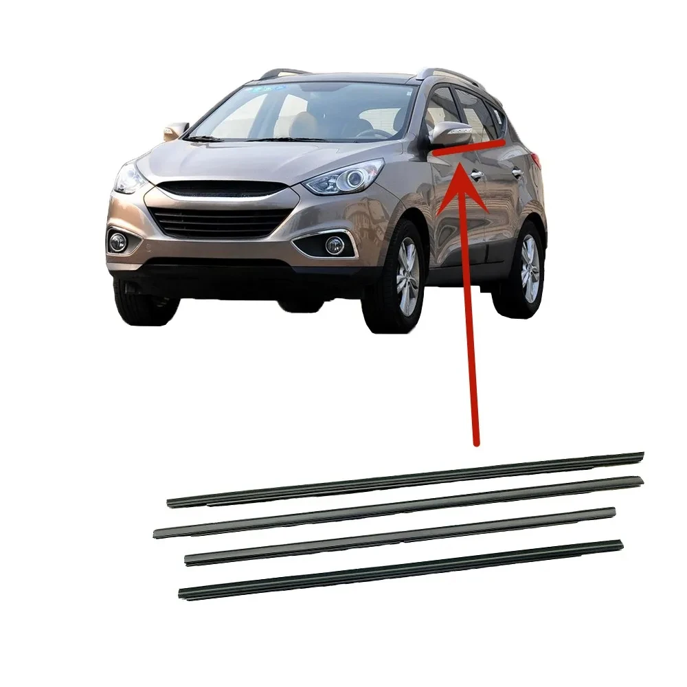 4-Pcs-Outside-Black-or-Chrome-Windows-Glass-Rubber-for-Hyundai-IX35 ...