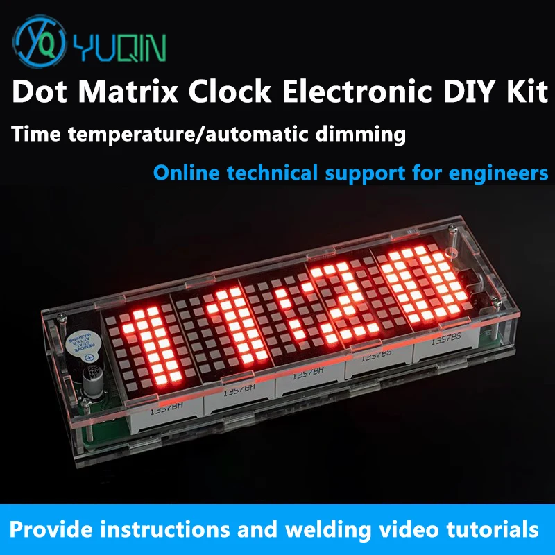 DIY-Electronic-Kit-Clock-Dot-Matrix-SCM-Digital-Clock-Welding ...