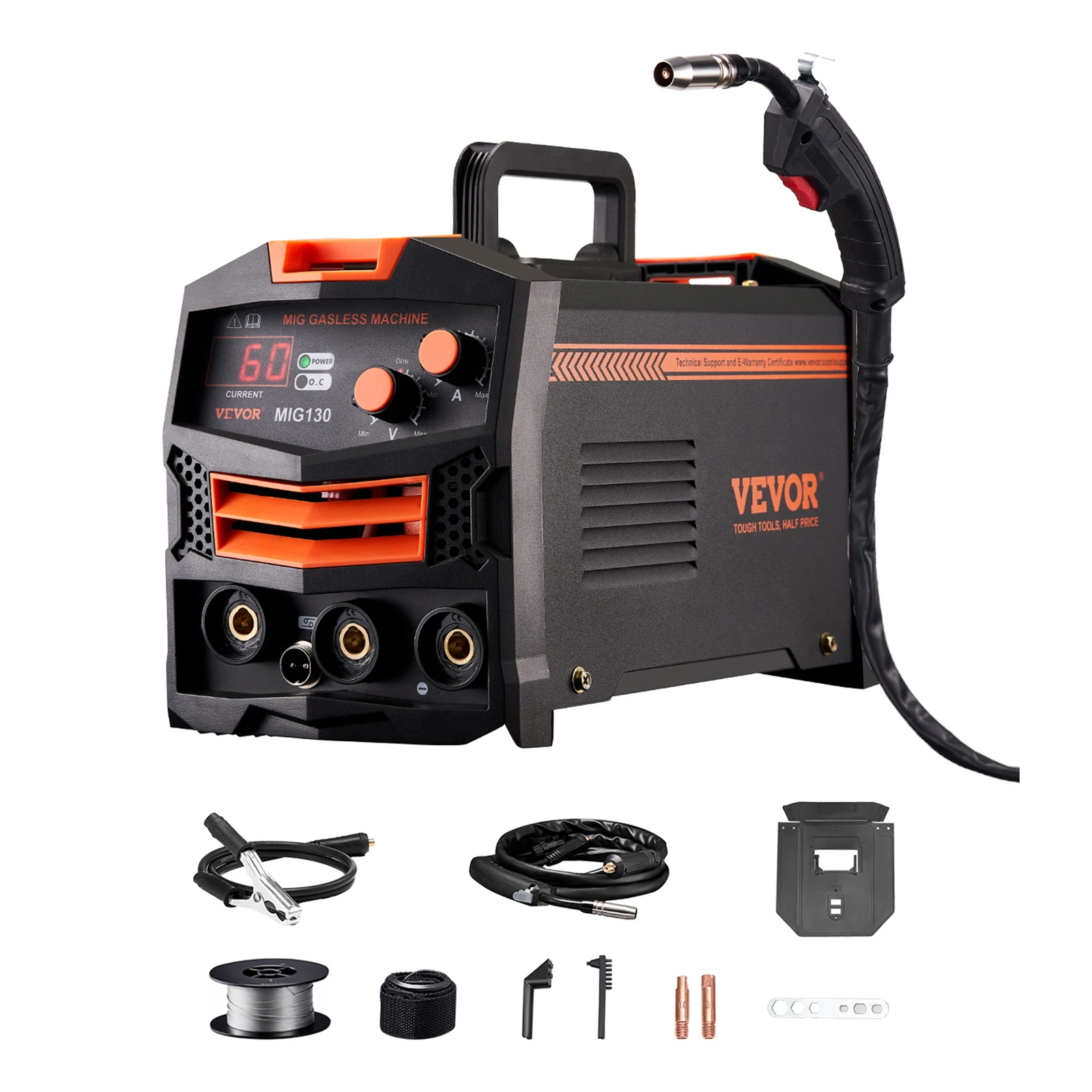 SucceBuy MIG Welder 130Amp Synergic Mig Welding Machine Gasless Flux ...