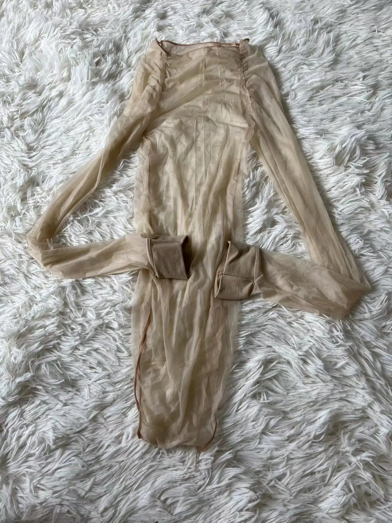 Body-transparente-de-manga-larga-para-mujer-lencer-a-Tanga-Top-Body-de ...