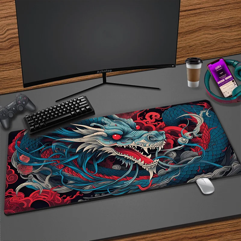 Large Game Mouse Pad Chinese Dragon Gaming Accessories Hd Print Office ...