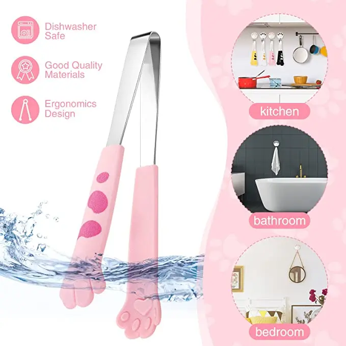 Japanese-Cat-Paw-Shape-Food-Tongs-Cute-Cartoon-Meal-Tongs-Stainless ...