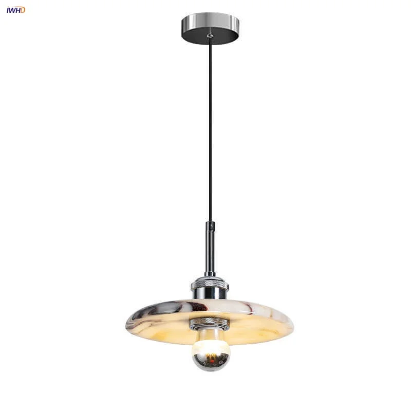 IWHD Aluminum Copper LED Pendant Lights Foyer Hallway Balcony Nordic ...